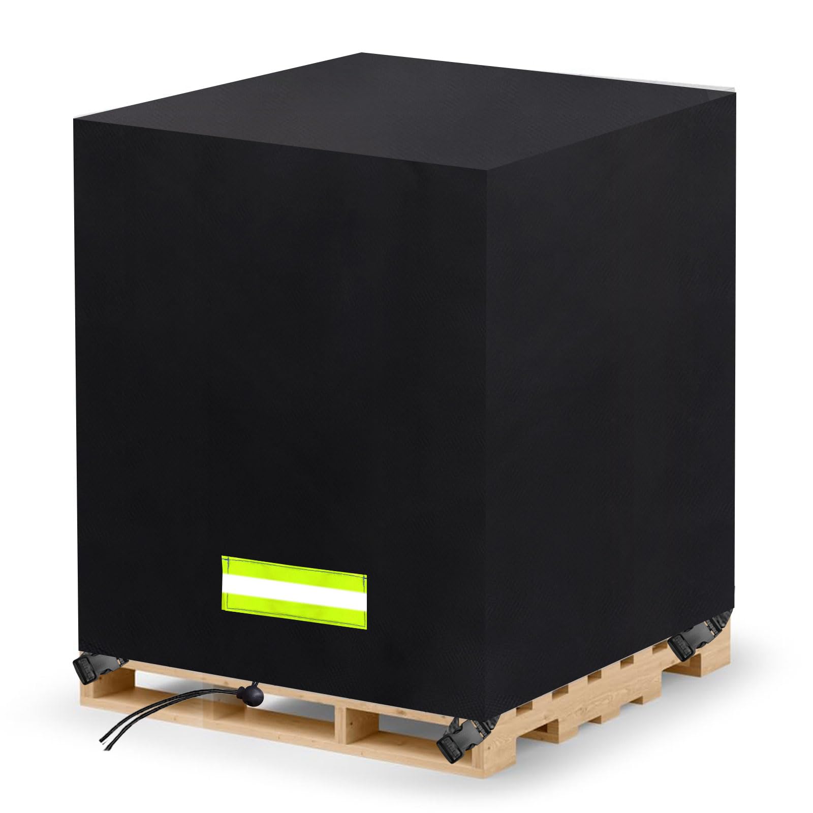 48x48x60 Pallet Cover | Heavy-Duty Waterproof Black Pallet Protector ...